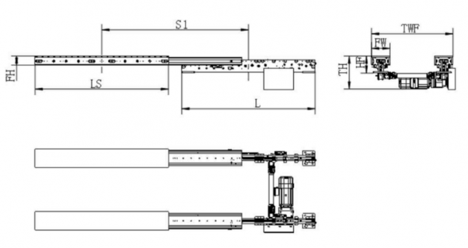 Heavy Duty Single-Deep Telescopic Fork used For 5000kg-10000kg